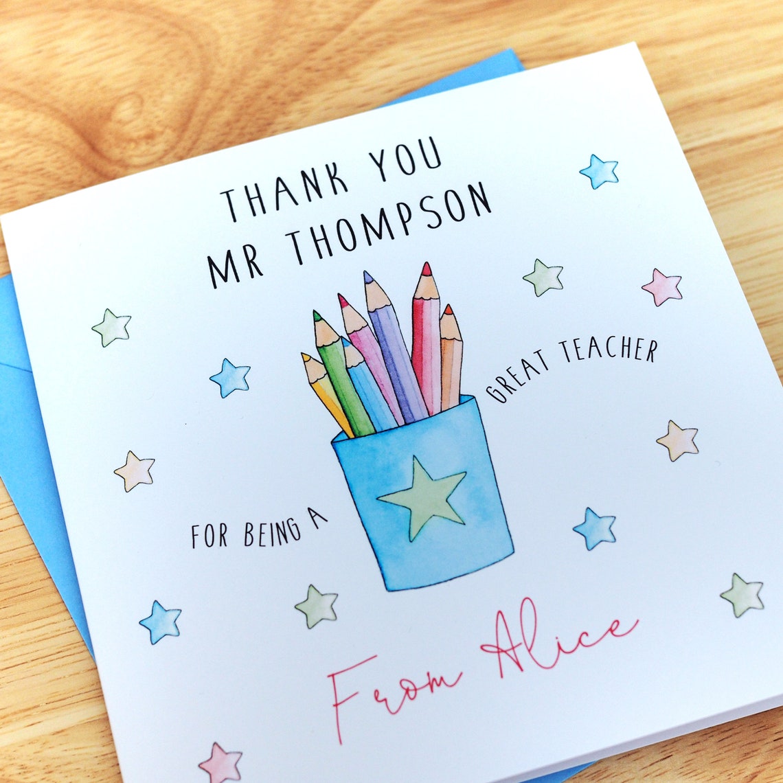 Personalised Teacher Thank You Cards Teaching Assistant Card - Etsy