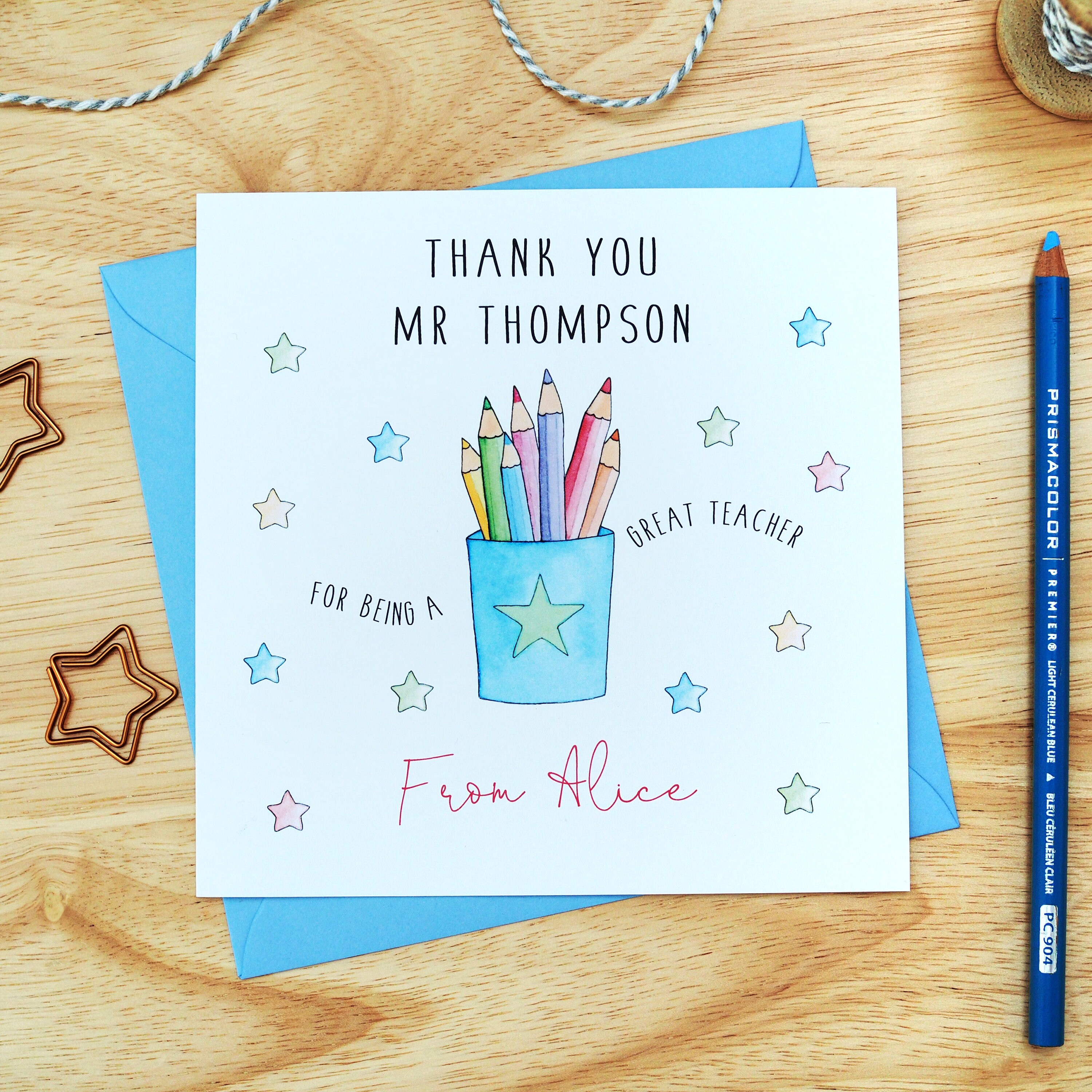 Personalised Teacher Thank You Cards Teaching Assistant Card - Etsy UK