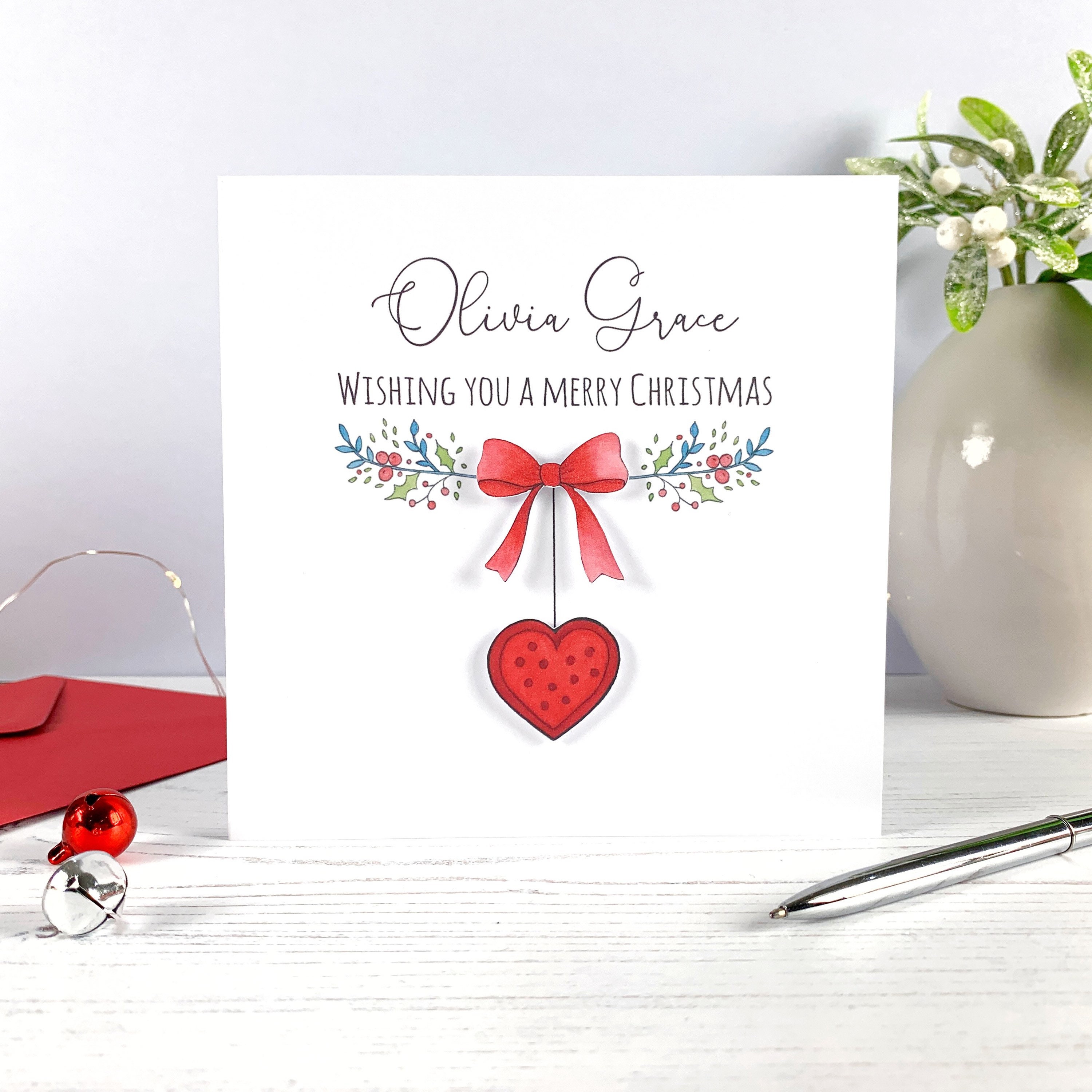 Personalised Christmas Card Name Christmas Card Etsy