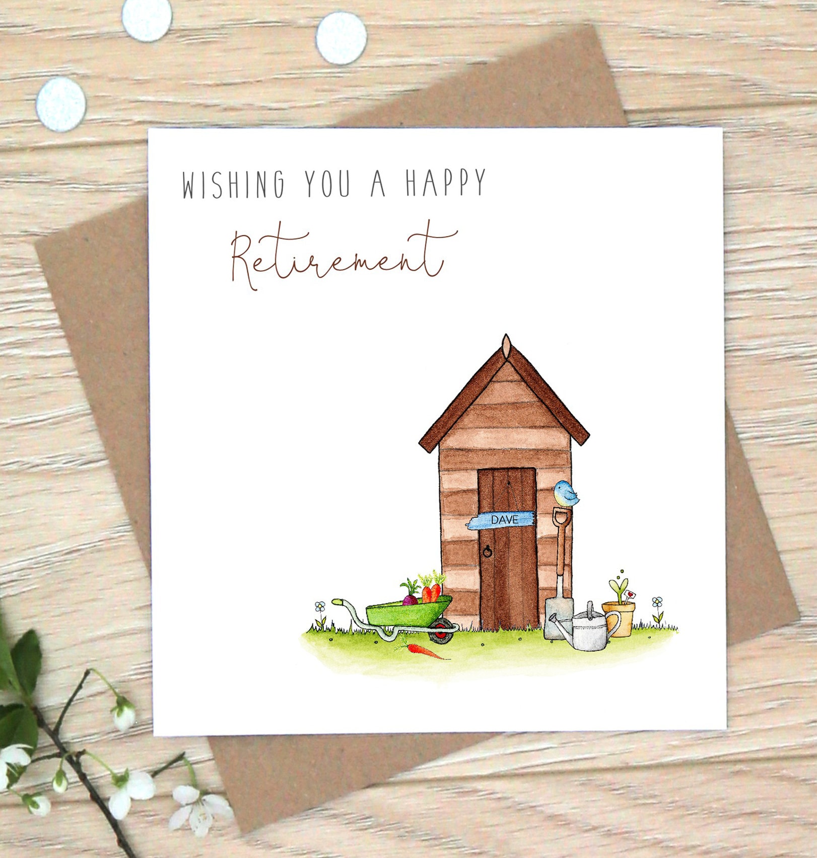 Handmade Personalised Retirement Card Gardener Retirement Etsy Uk