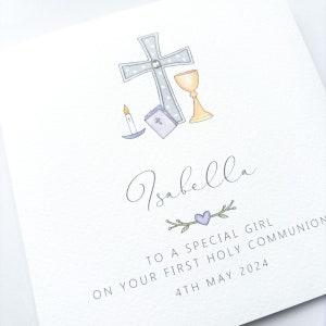 Personalised First Holy Communion Card Girls Holy Communion Card on ...