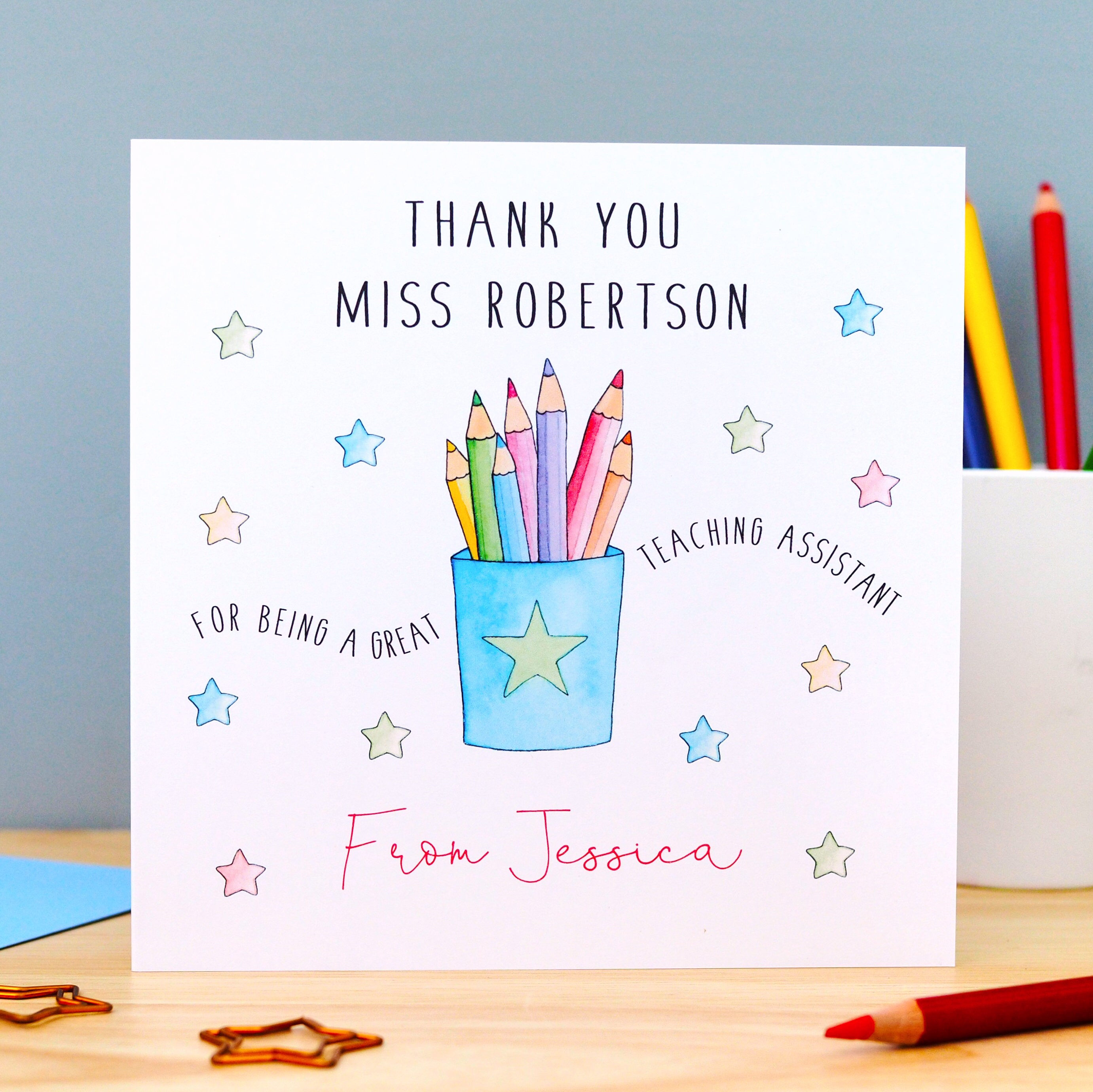 Personalised Teacher Thank You Cards Teaching Assistant Card - Etsy UK