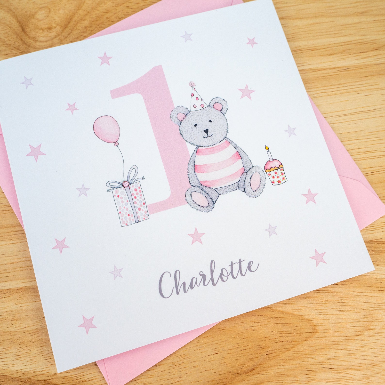 Personalised 1st Birthday Card Girls First Birthday Card - Etsy UK