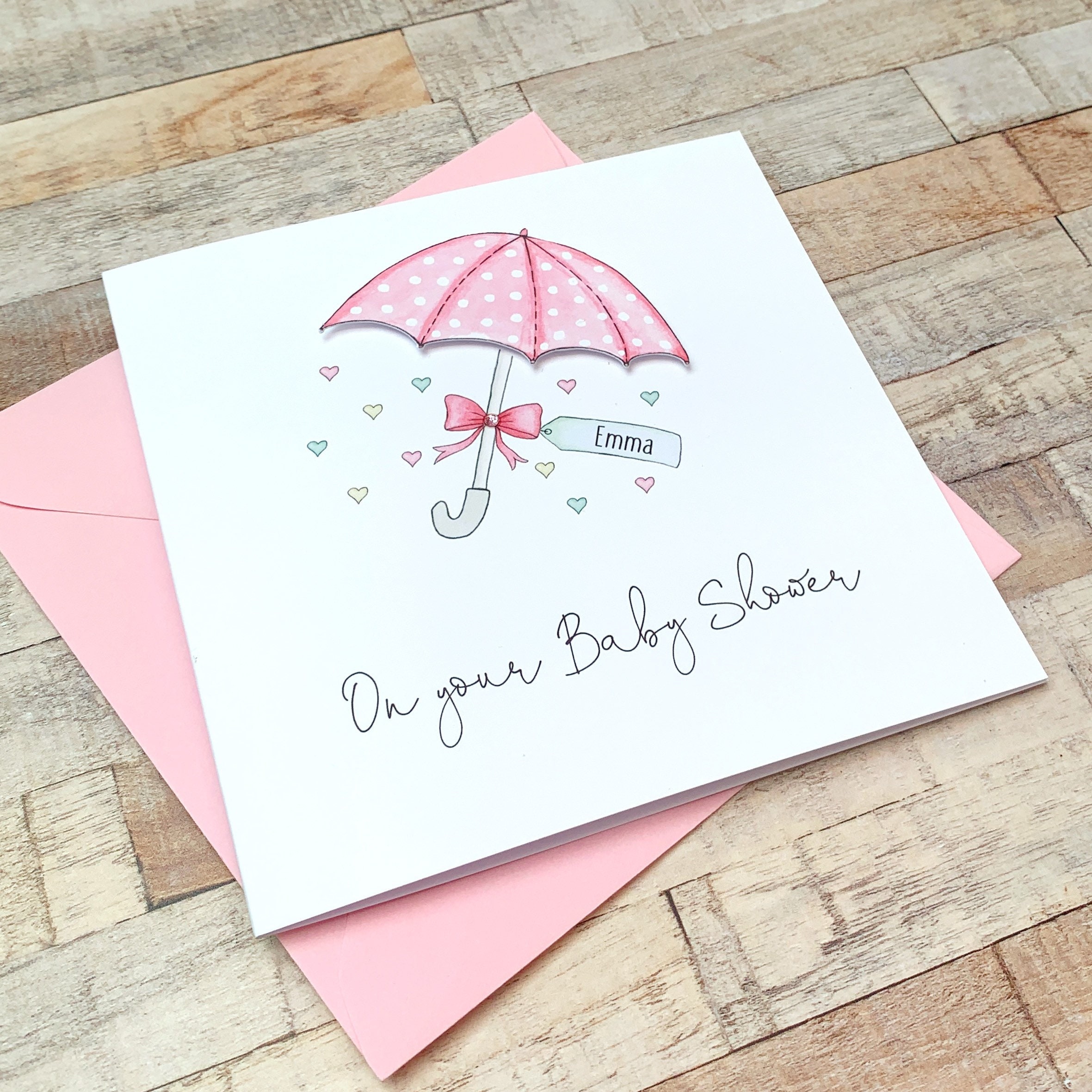 Personalised Baby Shower Card Handmade Personalised Baby - Etsy Australia