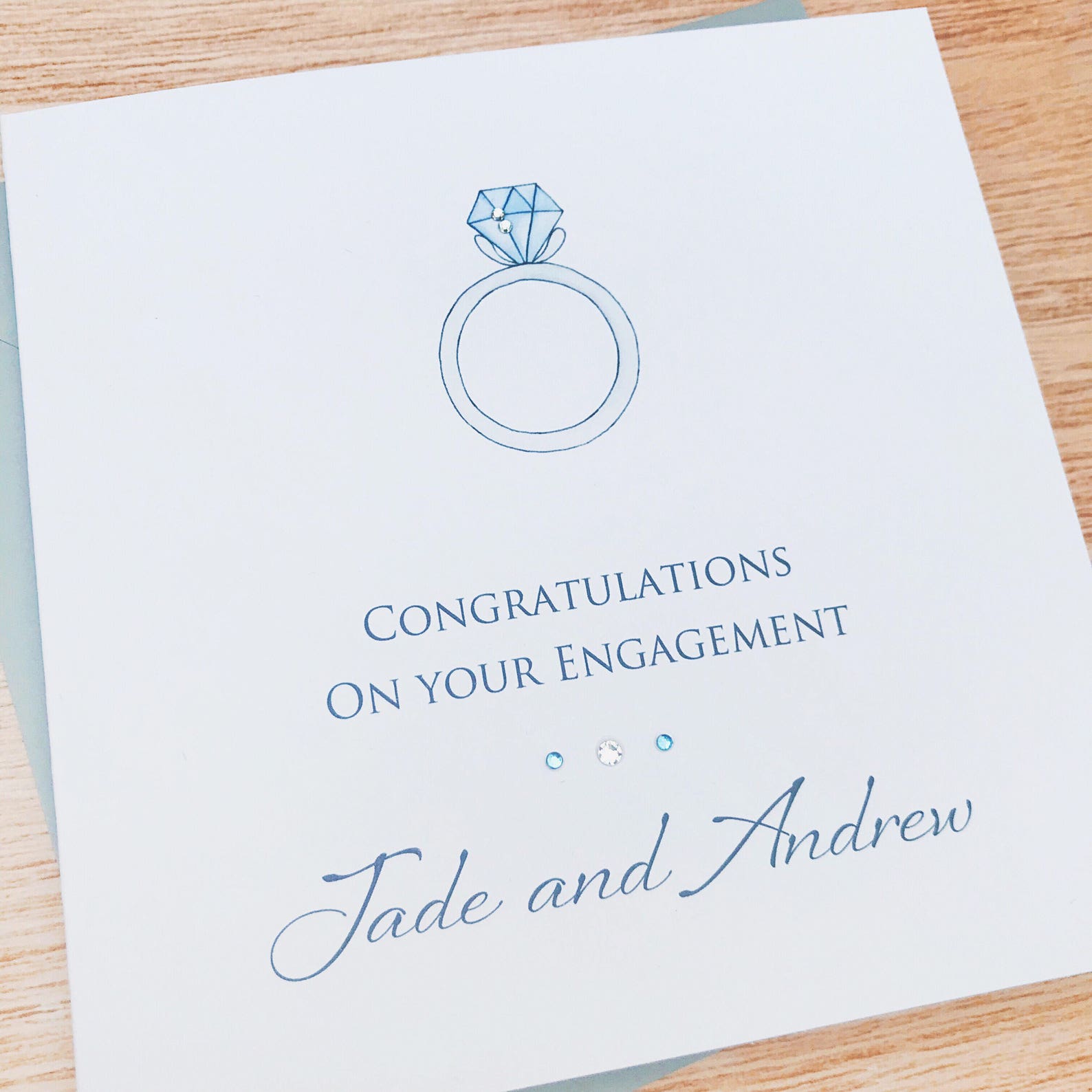 Personalised Engagement Card Handmade Personalised | Etsy UK