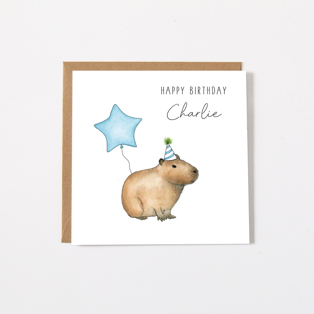 Capybara Birthday Card - Etsy