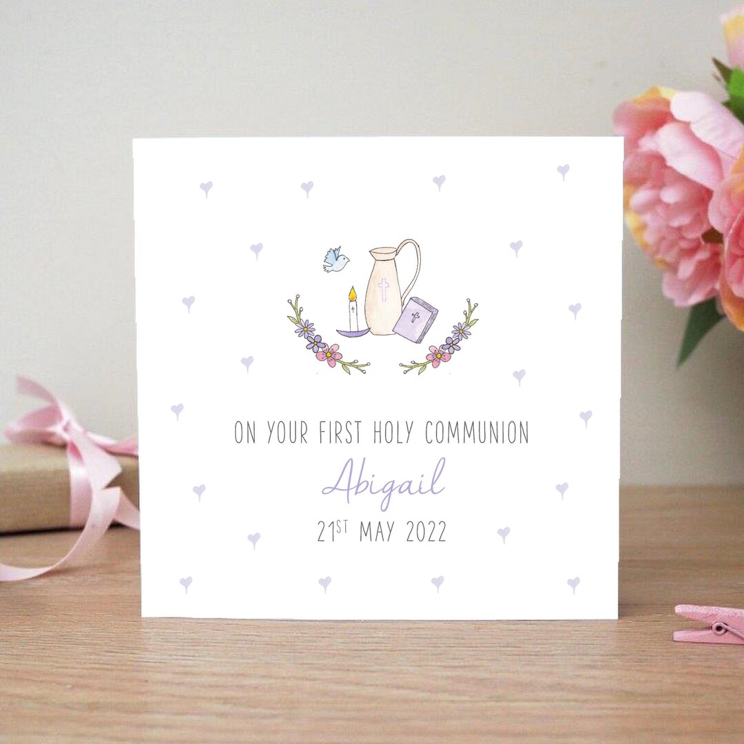 Personalised First Holy Communion Card Personalised Holy Communion Card ...
