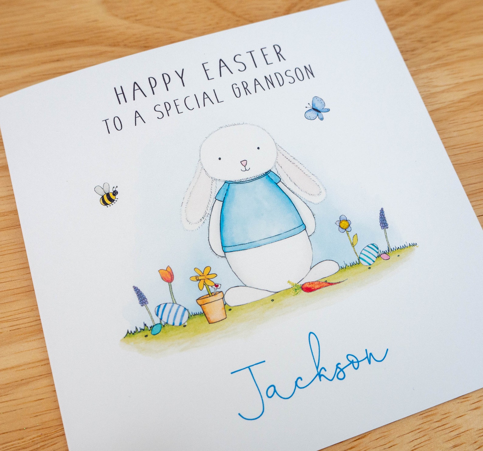 Personalised Easter Card Easter Bunny Card Boys Easter - Etsy UK