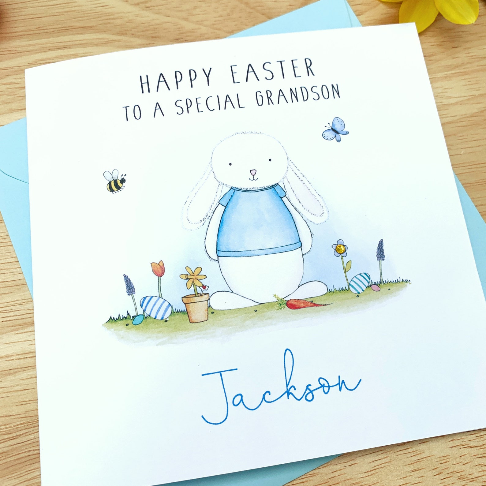 Personalised Easter Card Easter Bunny Card Boys Easter - Etsy UK