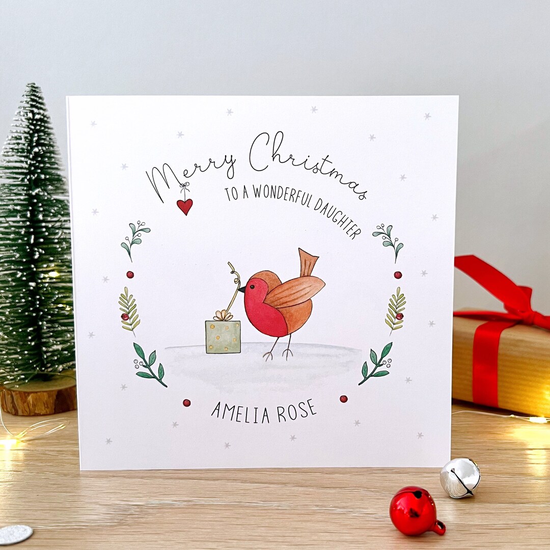 Christmas Card - Christmas Robin Card - Family Relation Watercolour ...