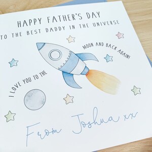 Personalised Father's Day Cards - Rocket Fathers Day Cards - Space ...