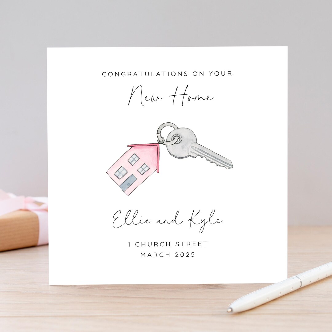 Personalised New Home Card - Moving House Keys - Etsy