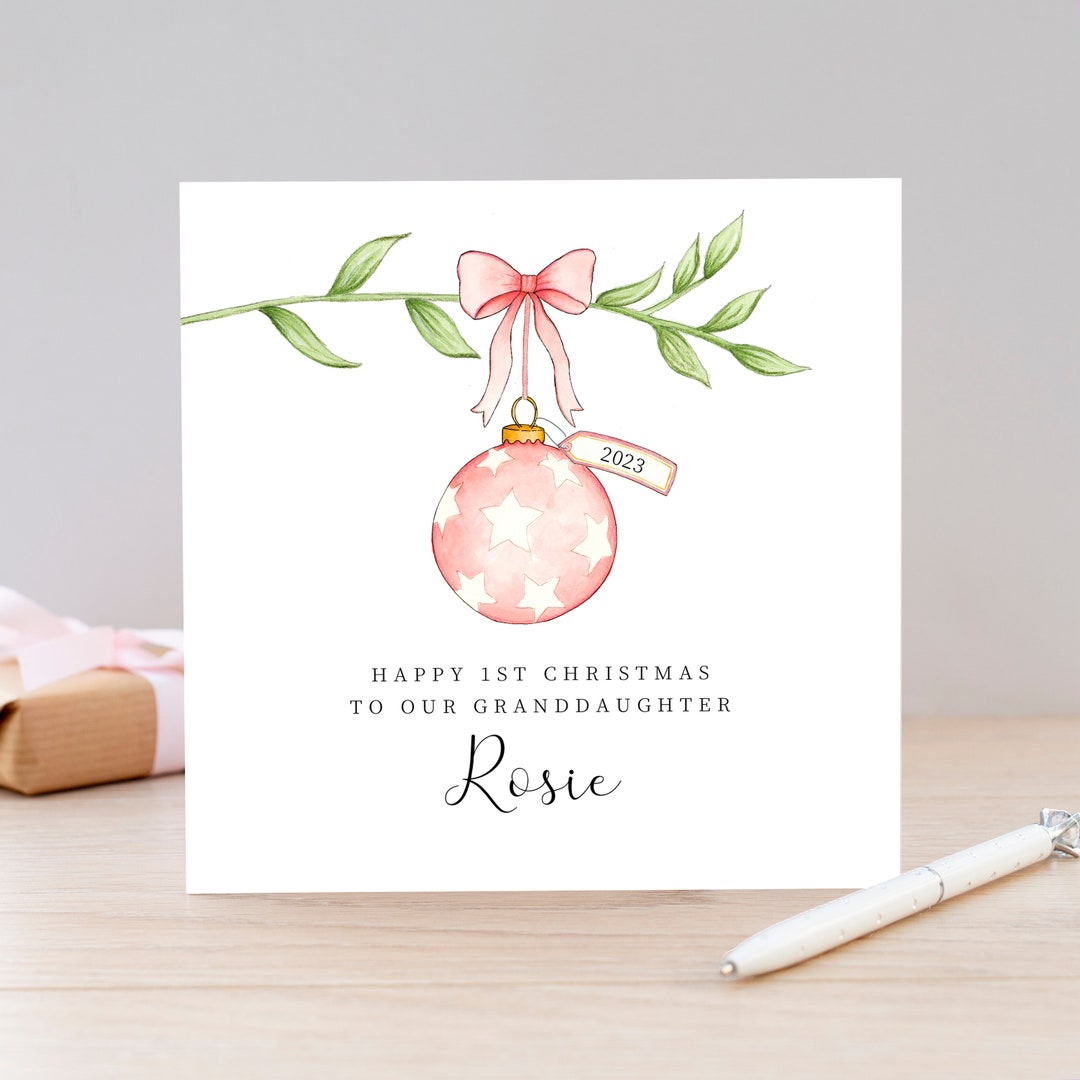 Personalised 1st Christmas Card Girls First Christmas Card - Etsy UK