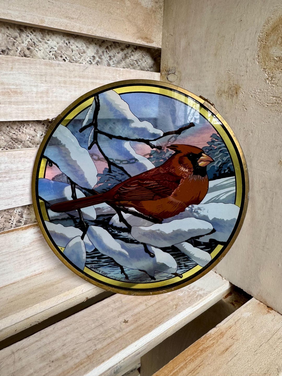 Vintage Glassmasters National Audubon Society Cardinal Stained Glass ...