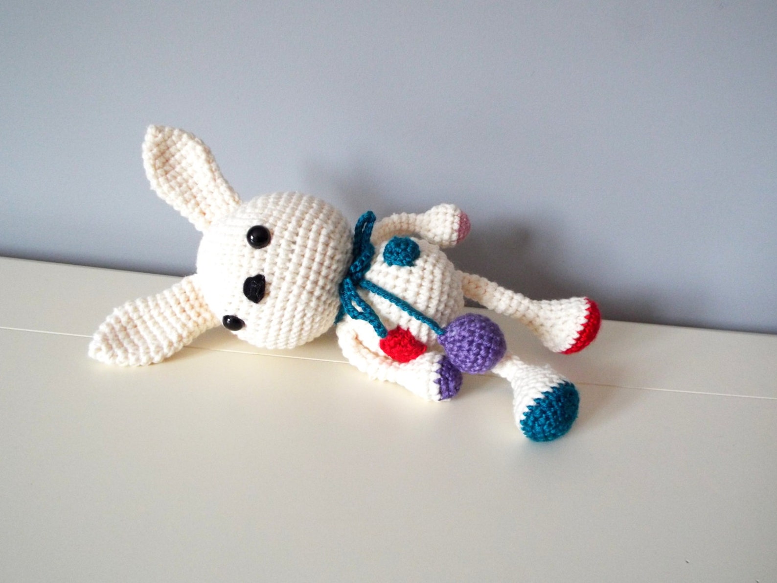 Crochet Handmade White Bunny Rabbit Amigurumi Home Decor Kids - Etsy