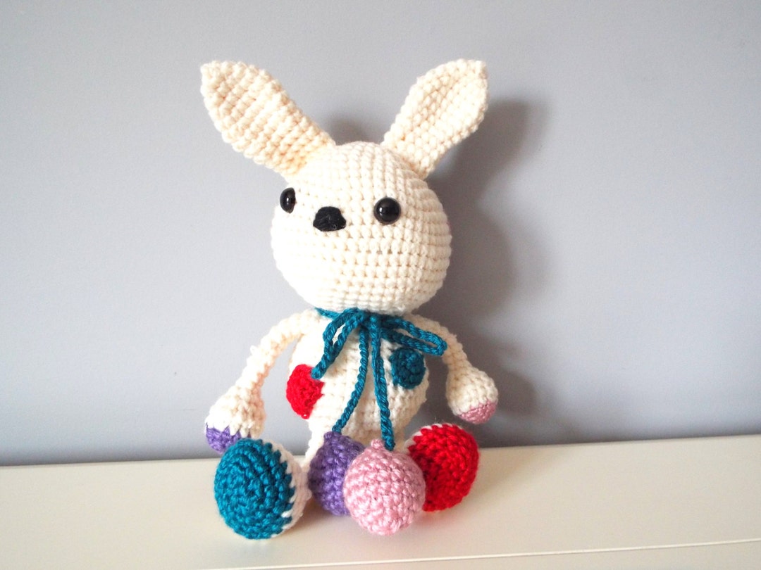 Crochet Handmade White Bunny Rabbit Amigurumi Home Decor Kids Baby ...