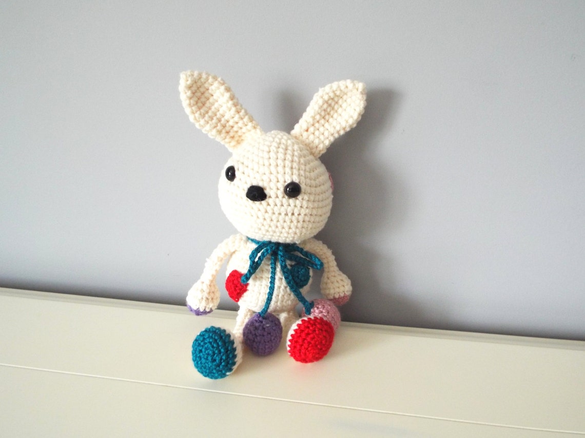 Crochet Handmade White Bunny Rabbit Amigurumi Home Decor Kids - Etsy