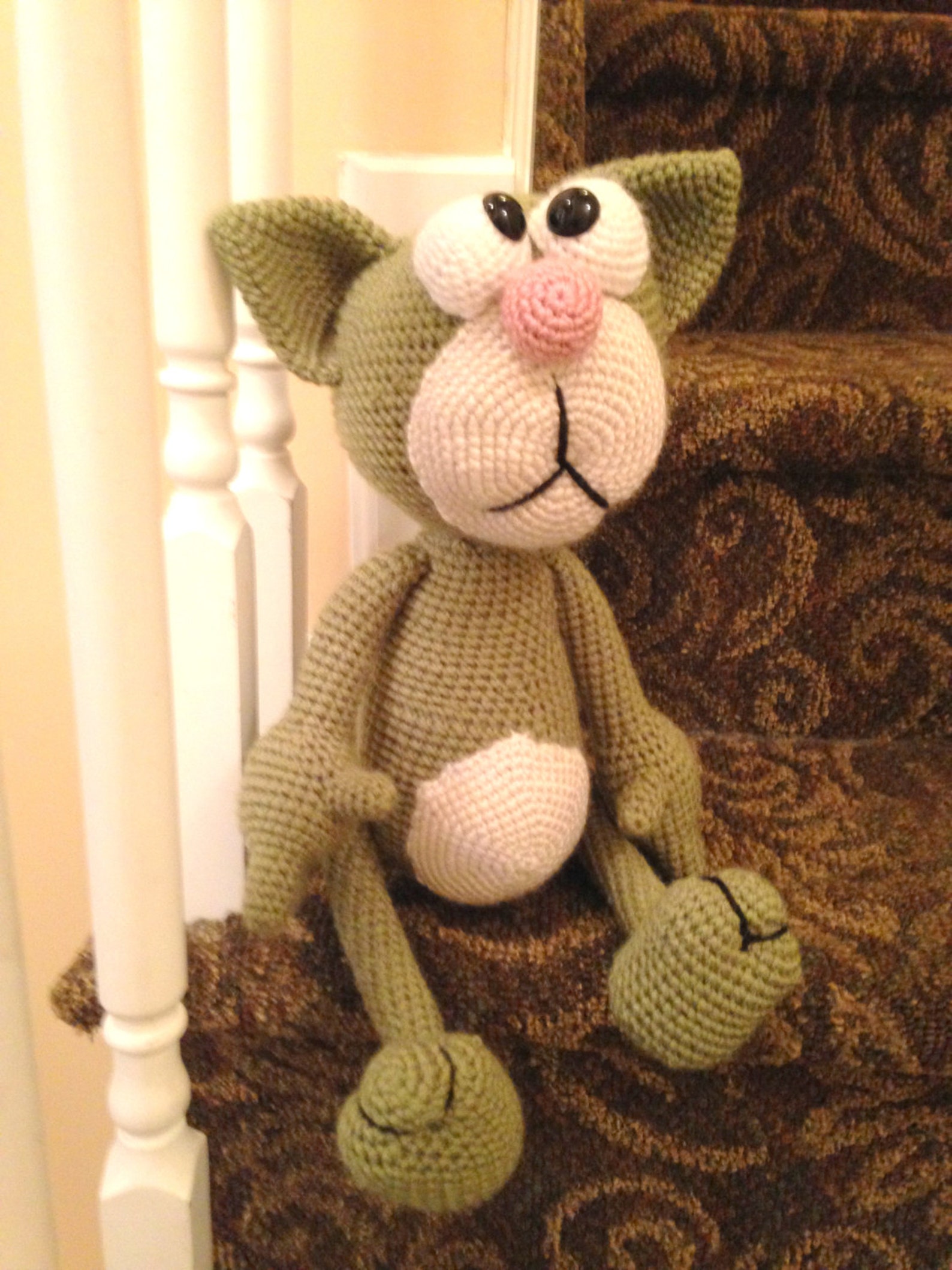 Crochet Cat Amigurumi Green Hand Knitted Cat Gift Ideas for - Etsy