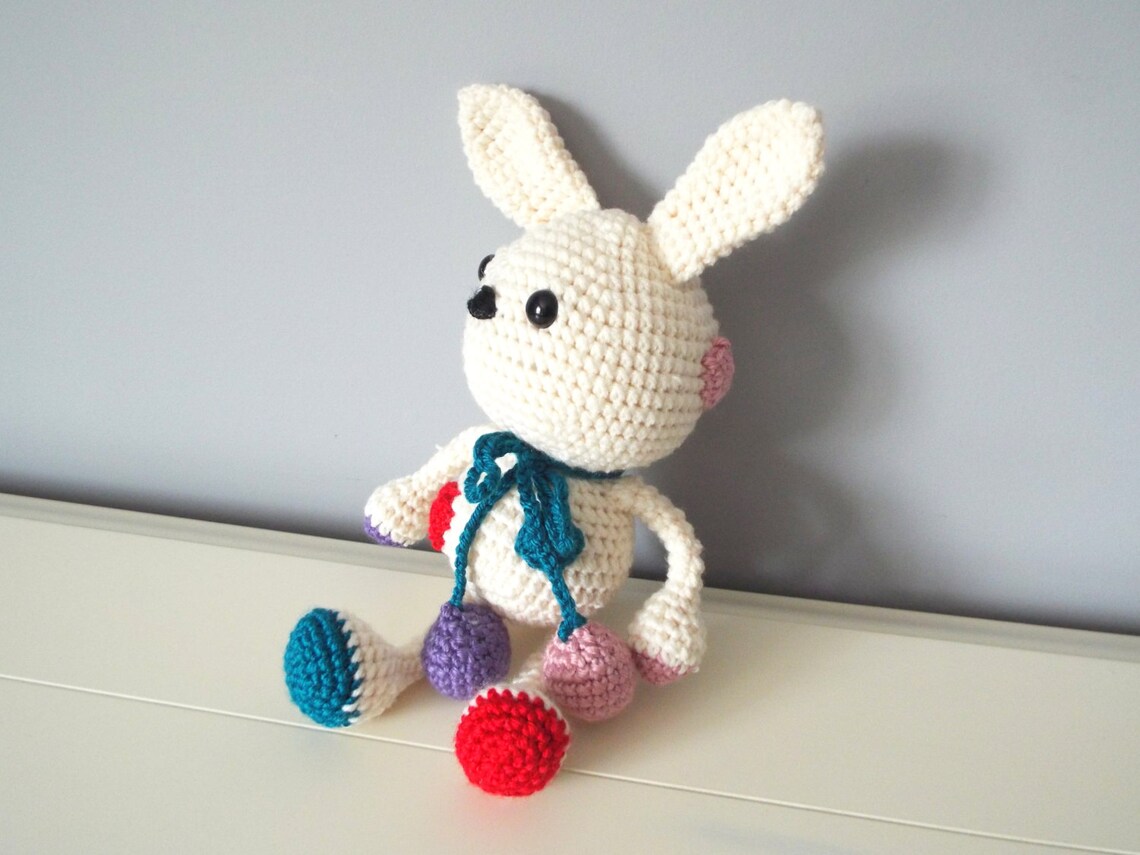 Crochet Handmade White Bunny Rabbit Amigurumi Home Decor Kids - Etsy