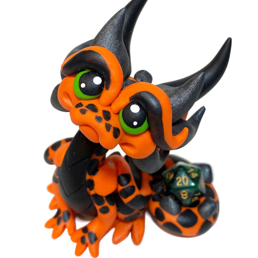 Jagger | Polymer Dragon Dice Holder | Orange, Black, and Gunmetal ...