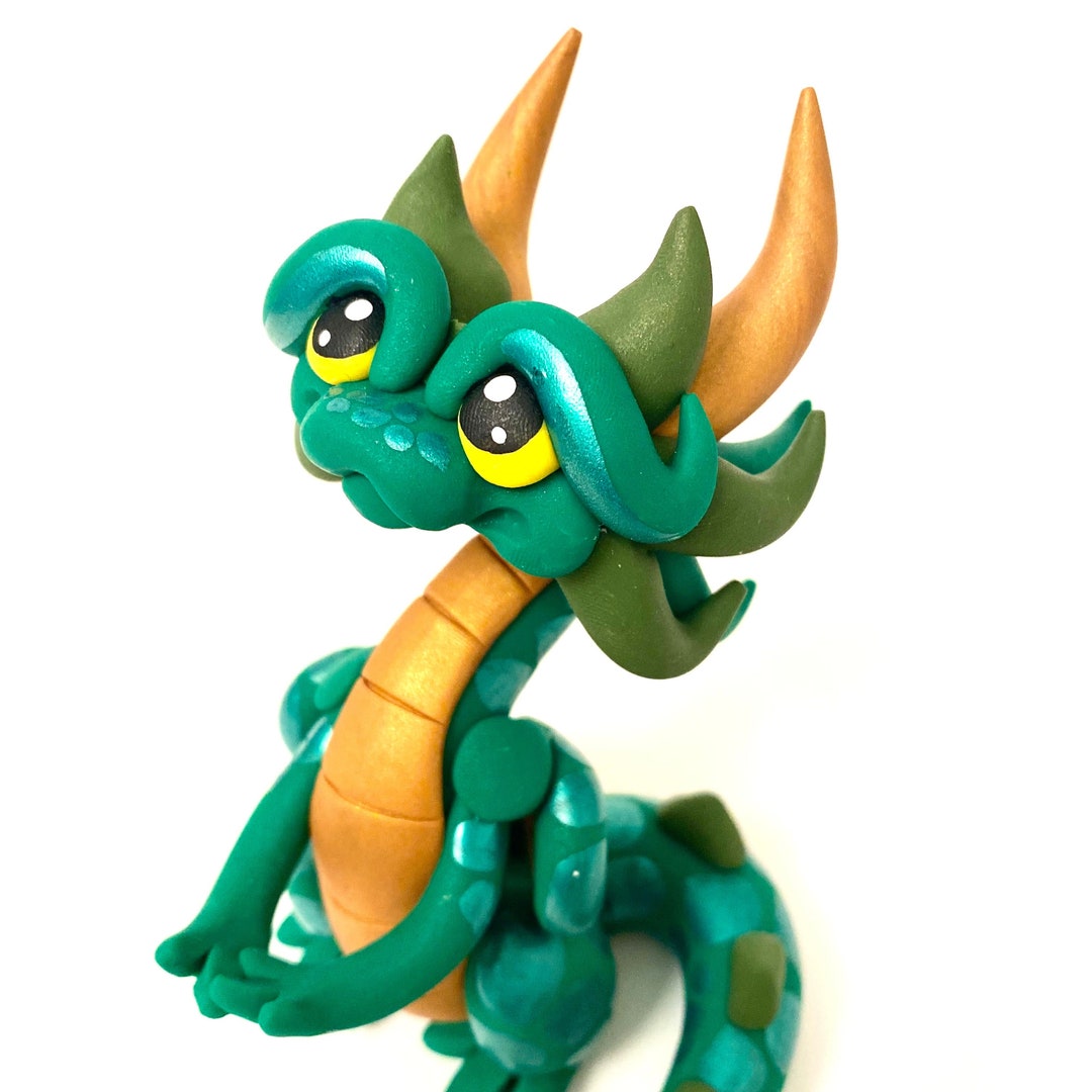 Herbert | Dice Dragon Polymer Clay Dragon Dice Holder | Emerald Green ...