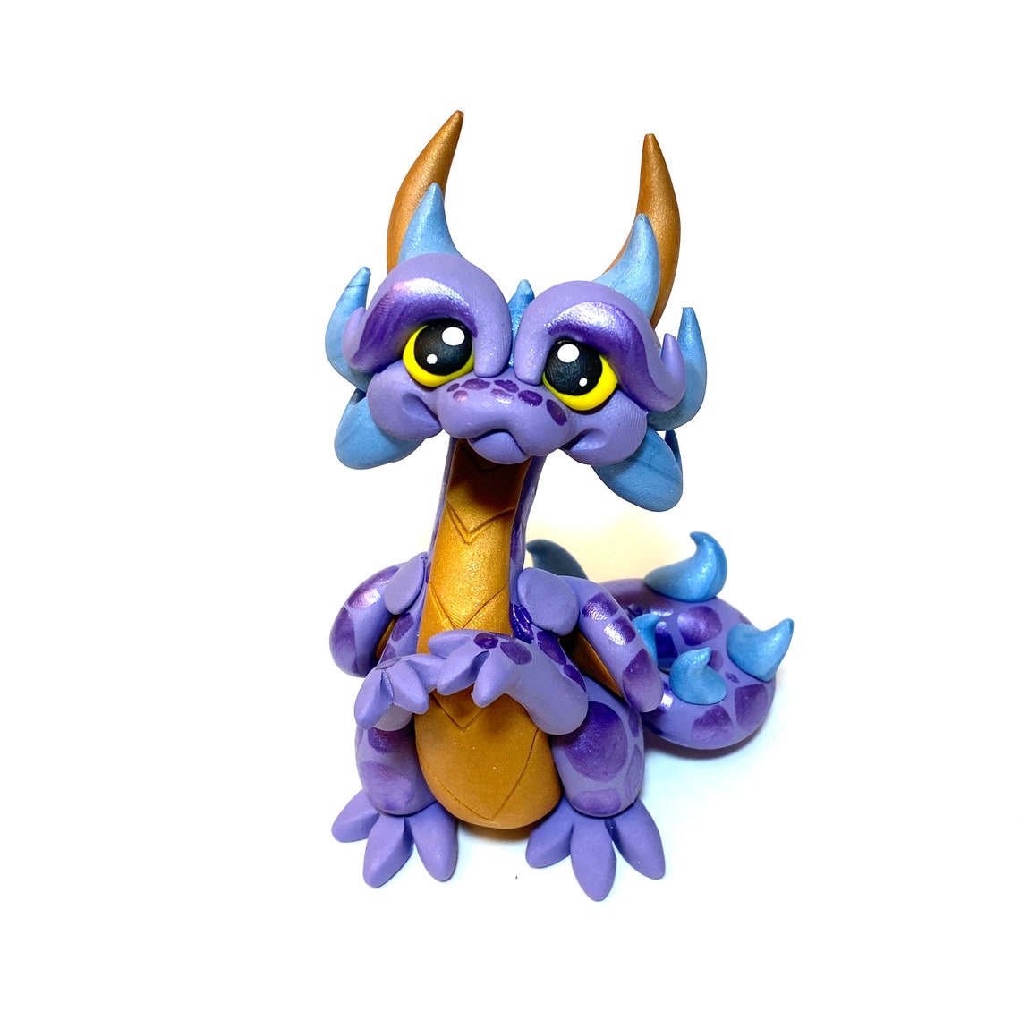 Trinity | Polymer Clay Dragon Dice Holder | Muted Purple, Muted Gold ...