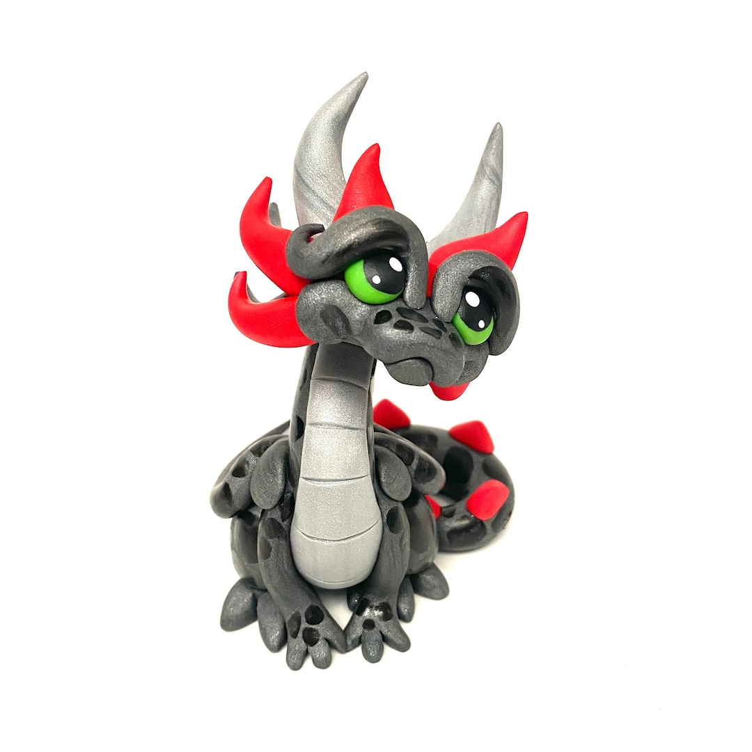 Syndar | Polymer Dragon Dice Holder | Gunmetal Gray, Silver, and Red ...