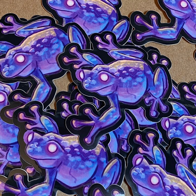 Psychedelic Tree Frog Sticker | Frog Sticker | Trippy Frog | Rainbow ...