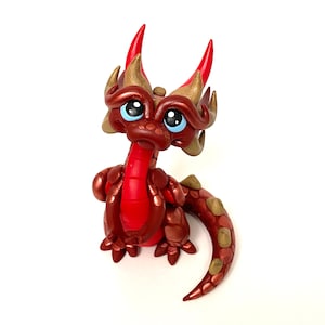 Lazarus | Polymer Clay Dice Holder Dragon- Burgundy, Red, and Muted ...