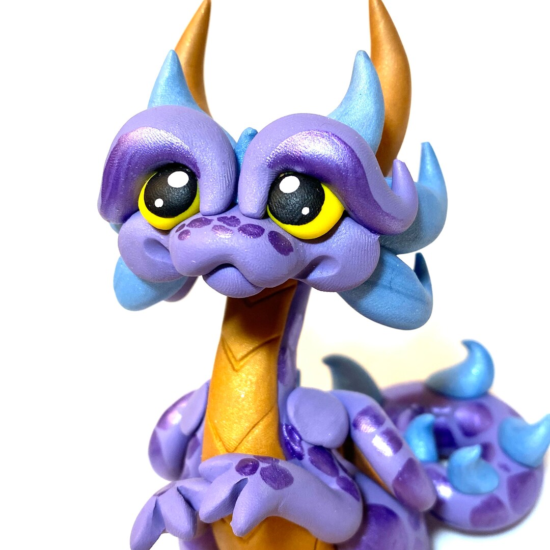Trinity | Polymer Clay Dragon Dice Holder | Muted Purple, Muted Gold ...
