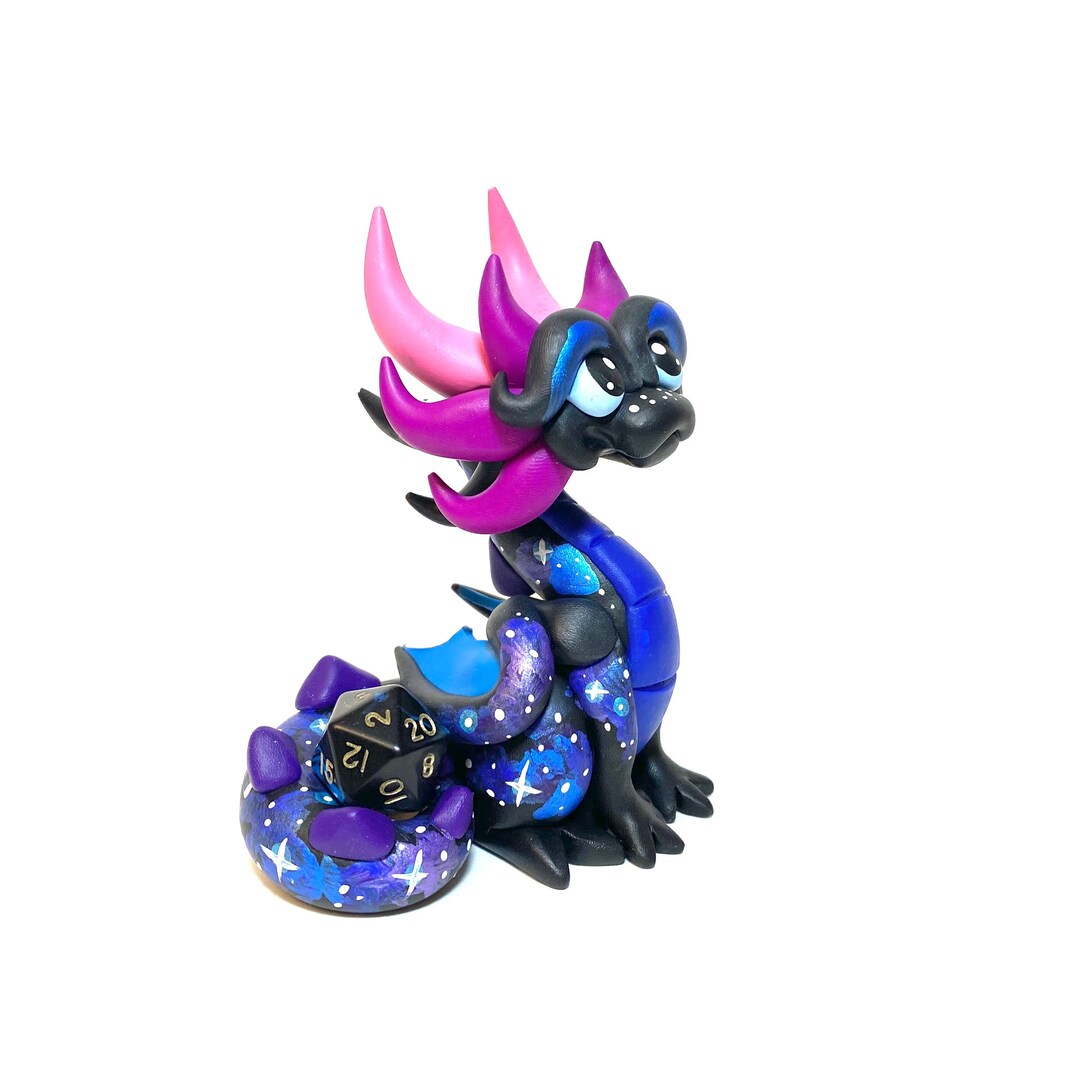 Stella | Galaxy Dragon | Polymer Clay Dice Holder Dragon | Purple, Blue ...