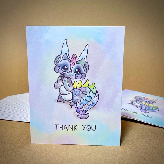 Dragon Stationery Cute Dragon Thank You Thank You Cards - Etsy