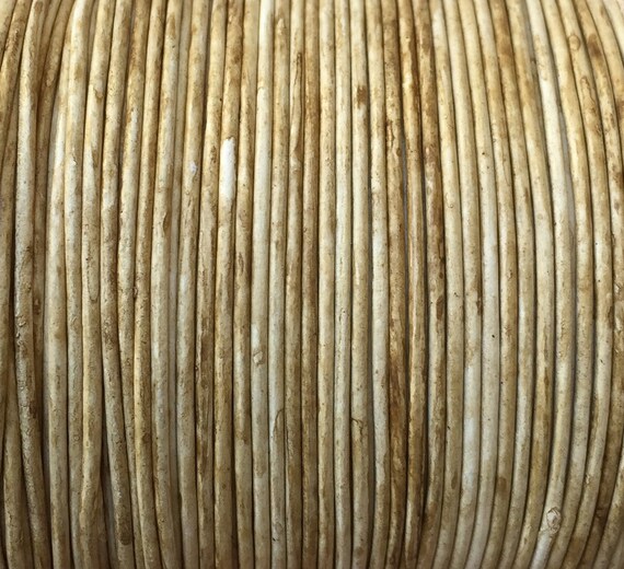 1mm Premium Leather Round Cord Antique Mix Cream Color by the | Etsy