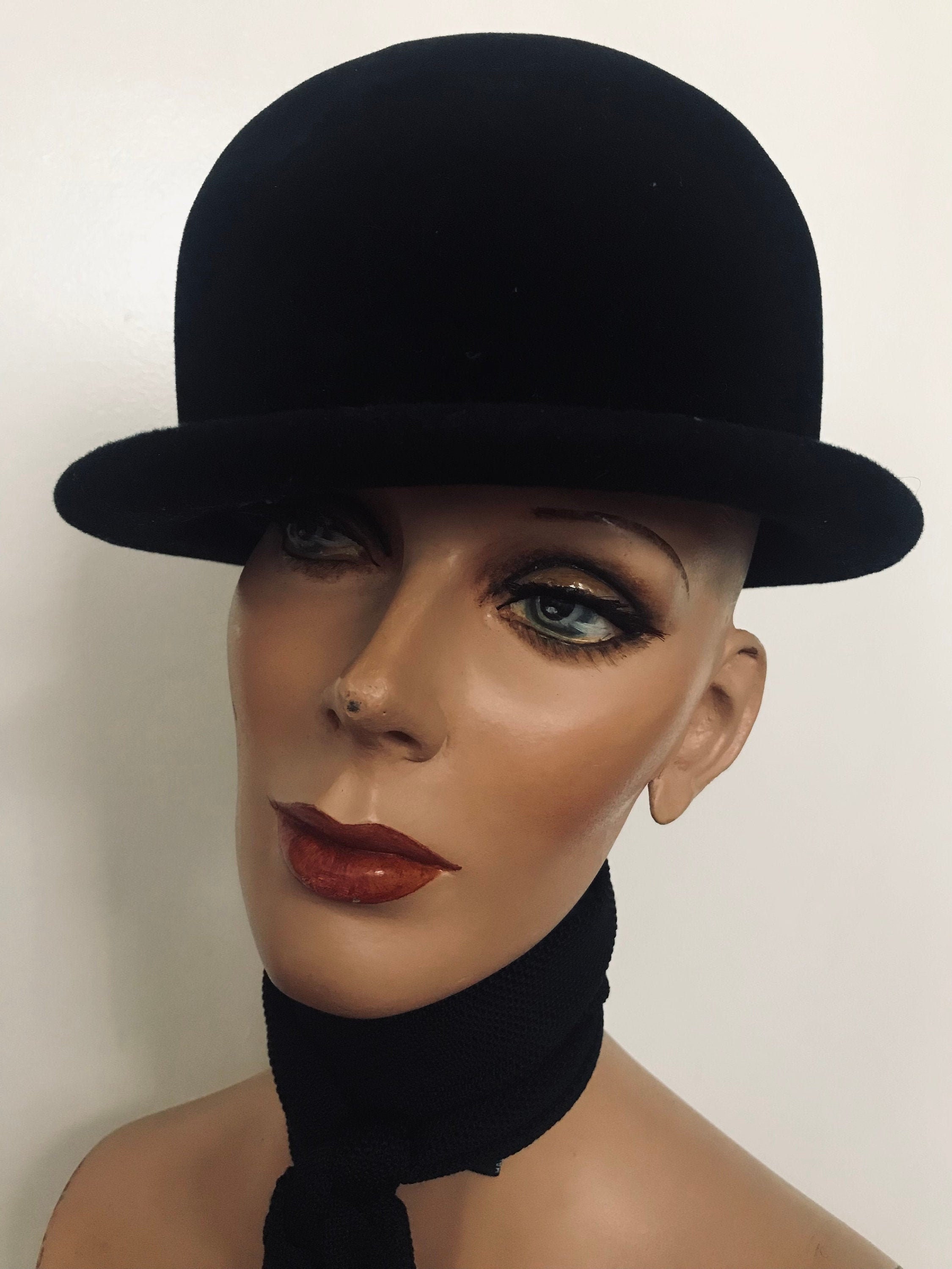 CAPPELLO a bombetta in cashmere BALENCIAGA anni '60 x raro Made in ...