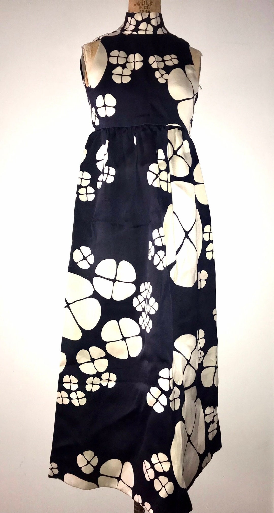 HEINZ RIVA 1960 Navy Floral Print Dress Made in Roma Very Rare Haute ...
