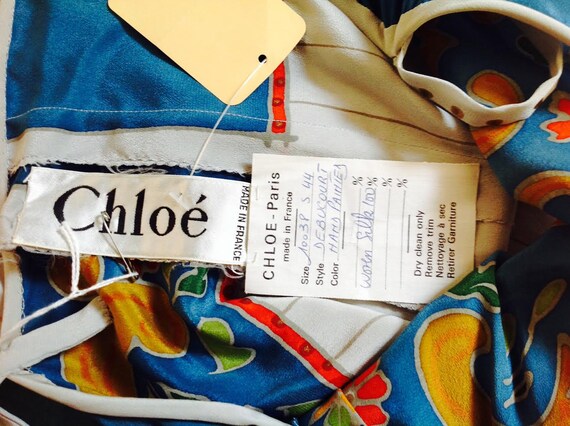 CHLOE by KARL LAGERFELD 1970's hand painted silk 1920… - Gem