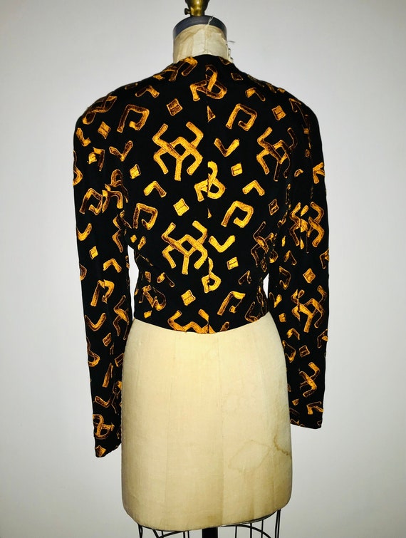 RIFAT OZBEK 1990 embroidered graffiti style etching j… - Gem