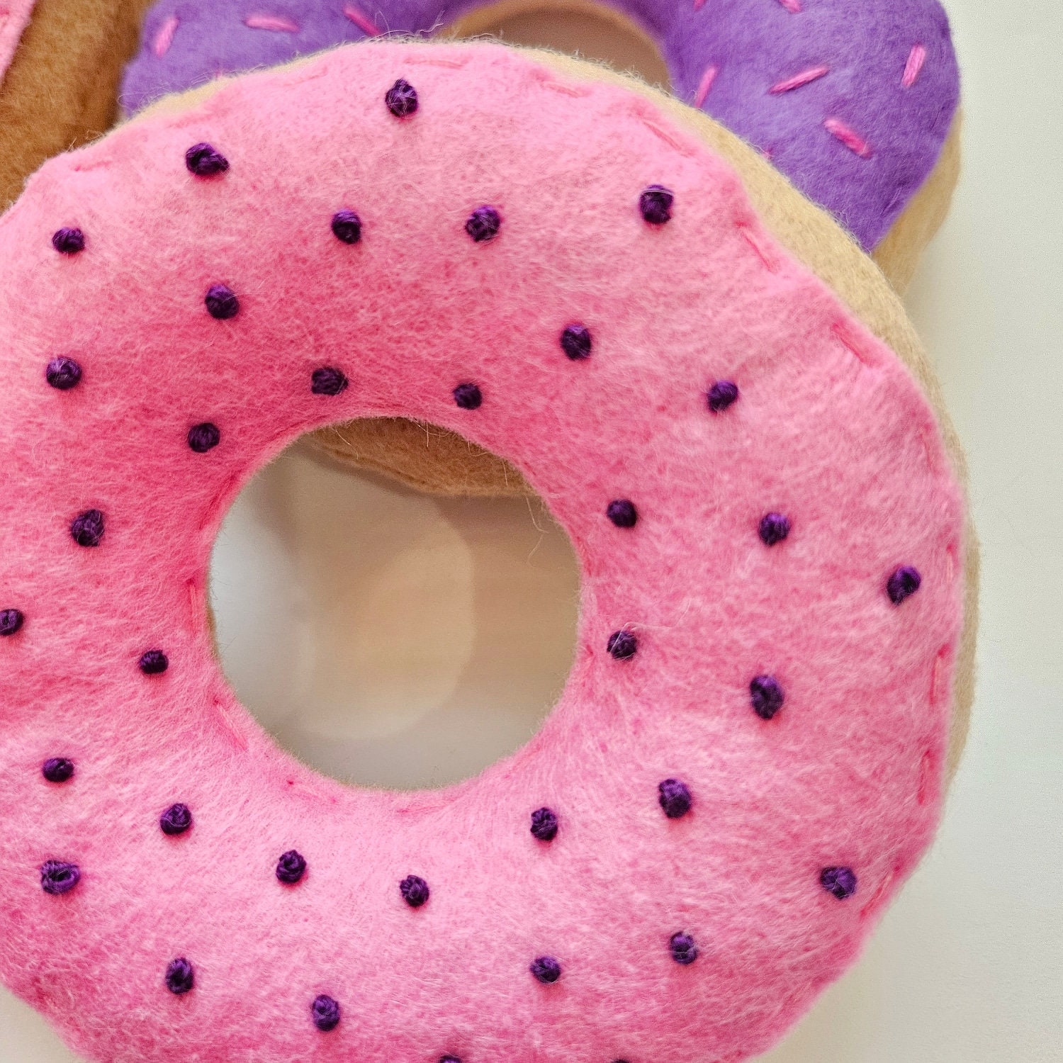 Pink and Purple Felt Food Donuts, Set of 3 - Etsy