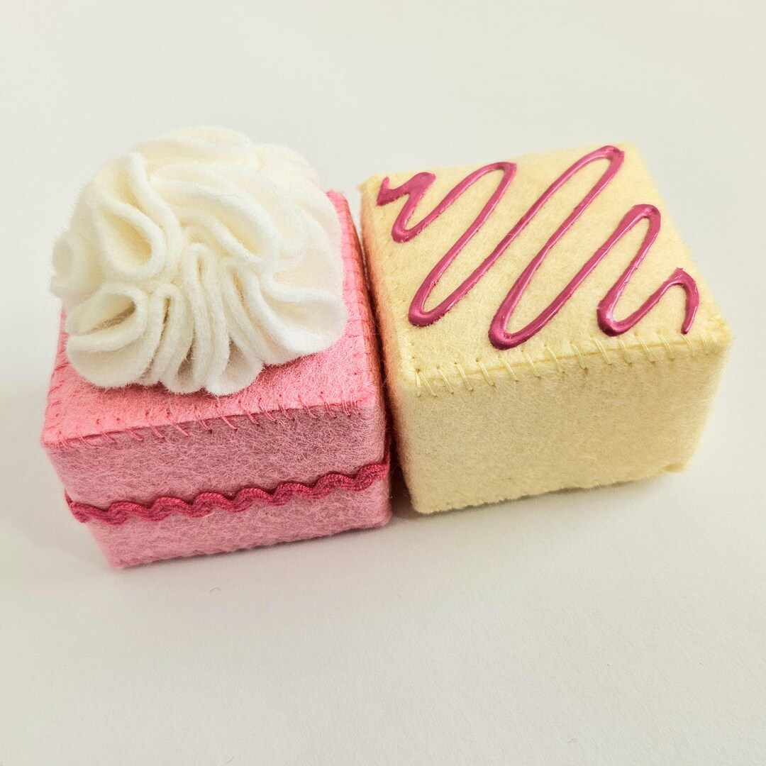 Pink Felt Food Tea Cake, Set of 2 - Etsy