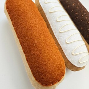 Felt Food Chocolate, Vanilla, and Maple Long John Donuts, Set of 3 - Etsy