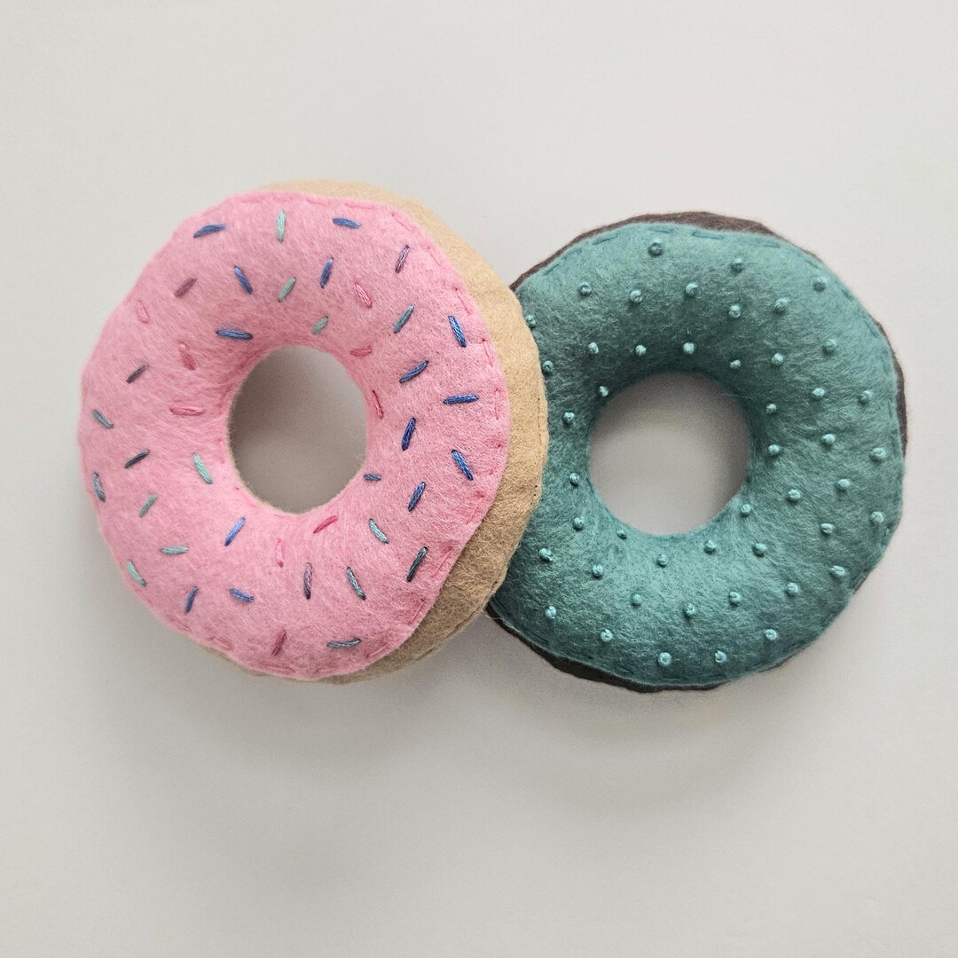 Pink and Teal Felt Food Donuts, Set of 2 - Etsy
