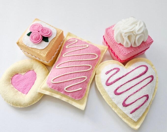 Pink Felt Food Assorted Desserts, Set of 5 - Etsy