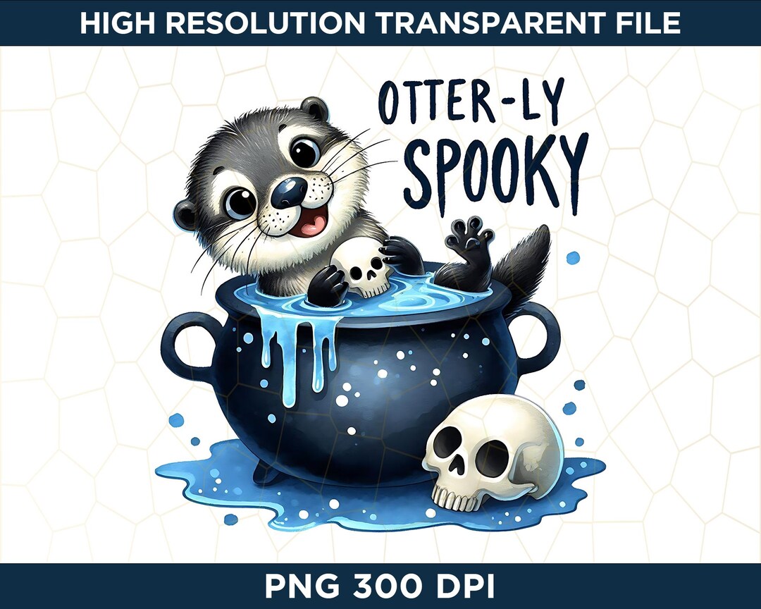 Otterly Spooky Halloween Otter PNG, Ghost Otters Png, Funny Otter Png ...