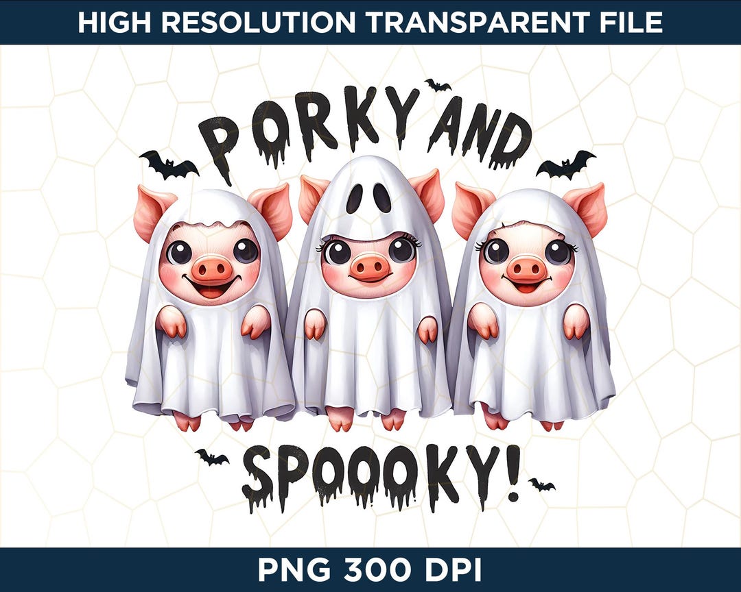 Porky and Spooky Halloween Pig PNG, Ghost Pig Png, Halloween Pig Png ...