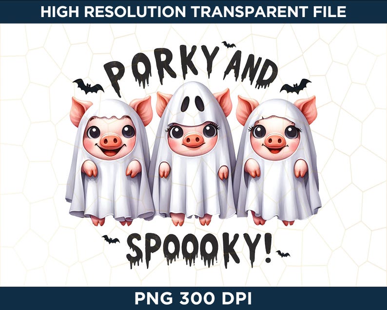 Porky and Spooky Halloween Pig PNG, Ghost Pig Png, Halloween Pig Png ...
