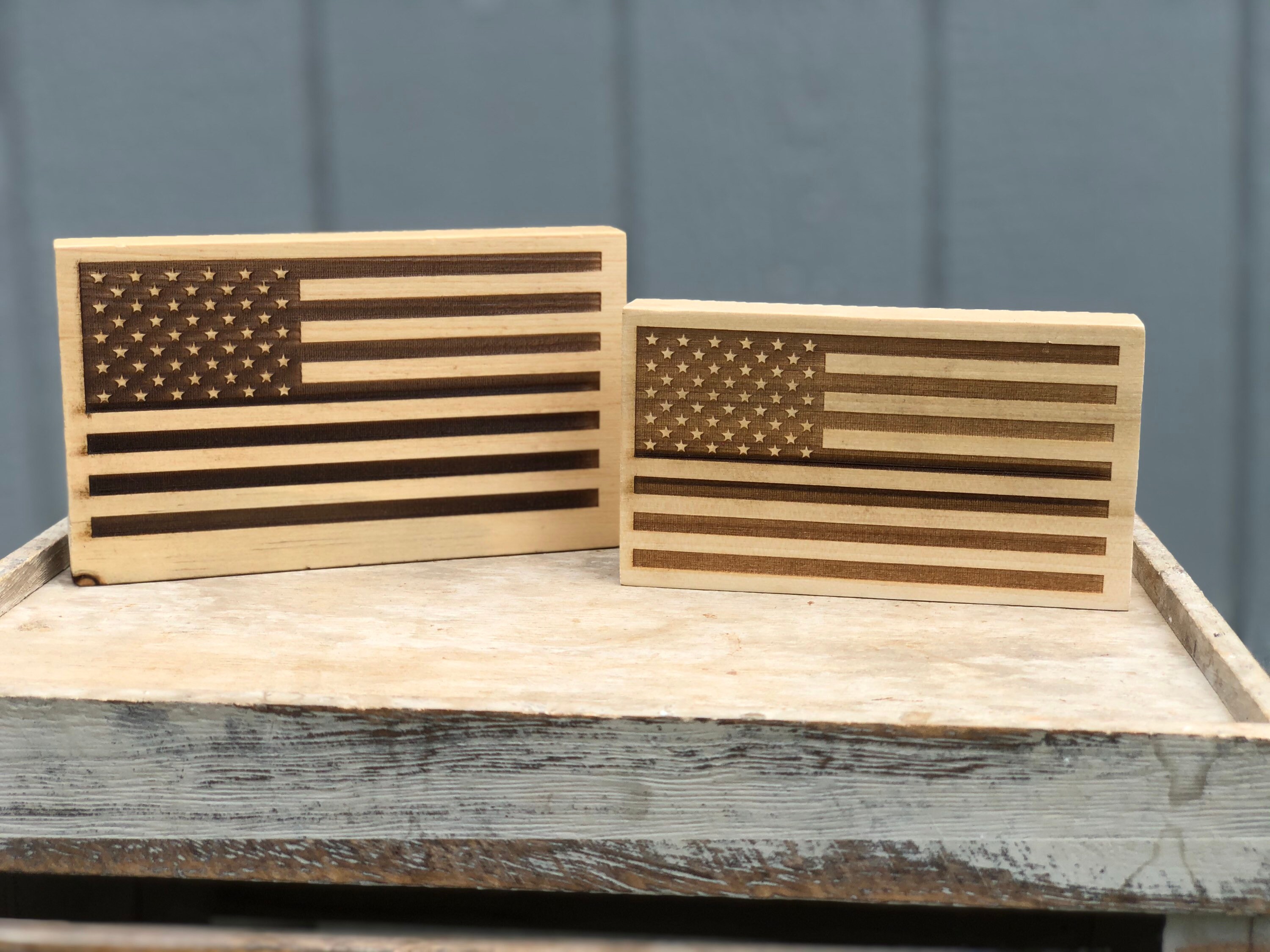 Laser Engraved American Flag, Wooden Flag, USA - Etsy