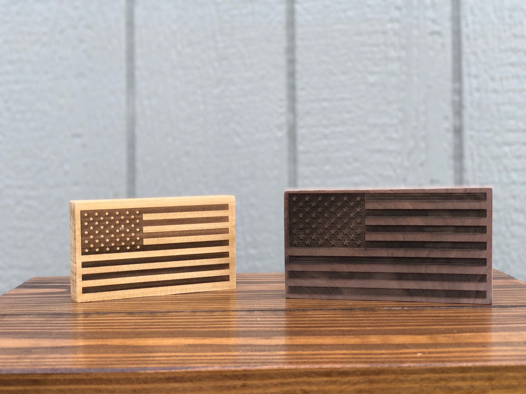 Laser Engraved American Flag, Wooden Flag, USA - Etsy