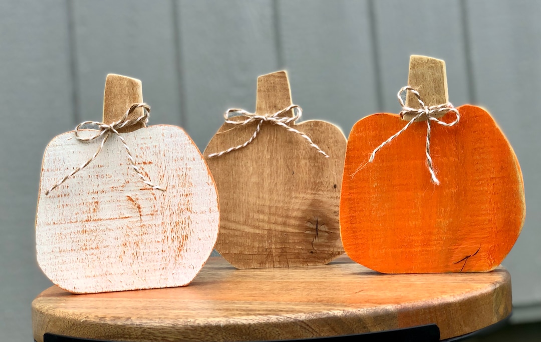 Rustic Wood Pumpkins, Solid Wood, Fall Decor - Etsy