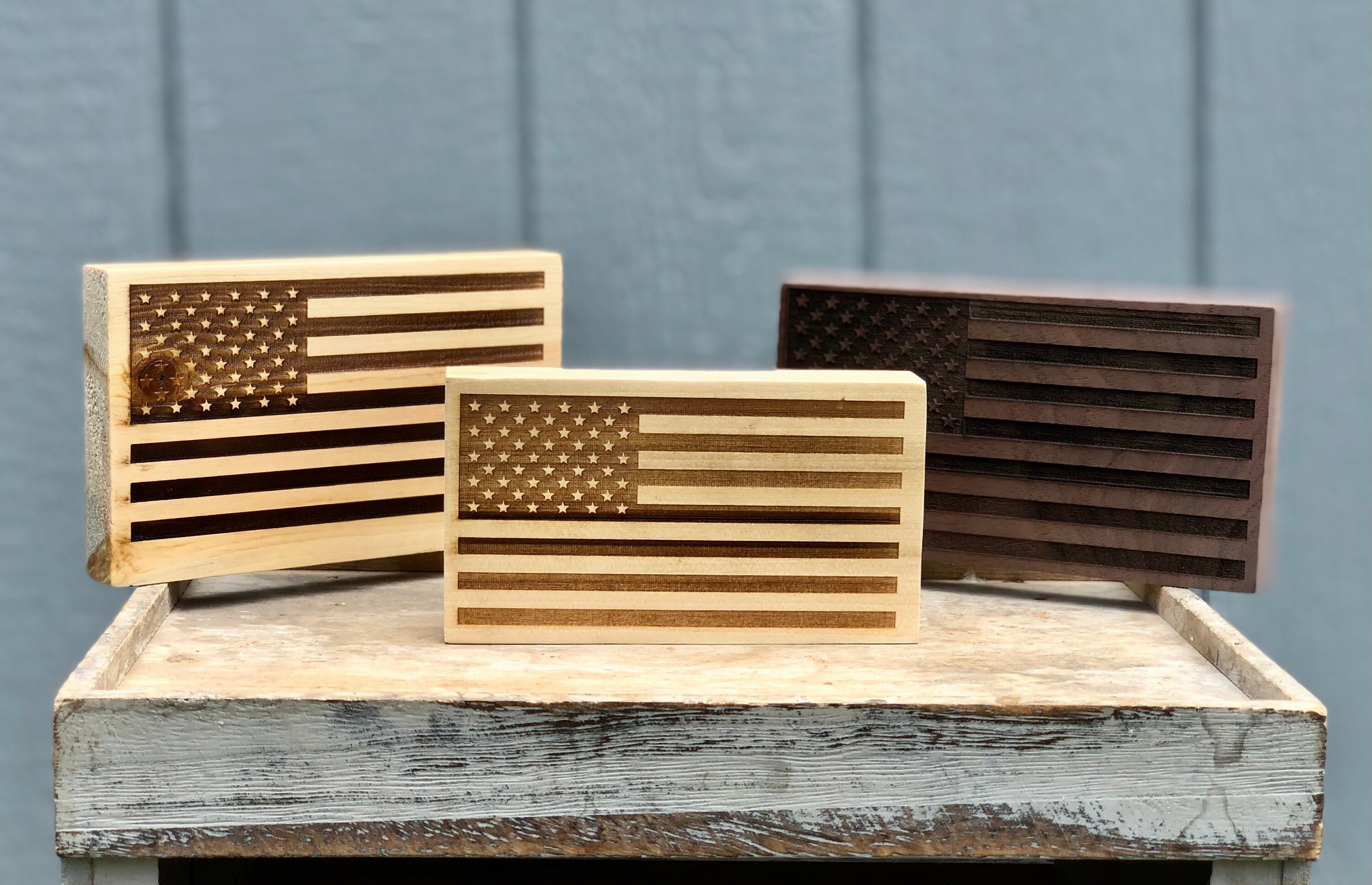 Laser Engraved American Flag, Wooden Flag, USA - Etsy