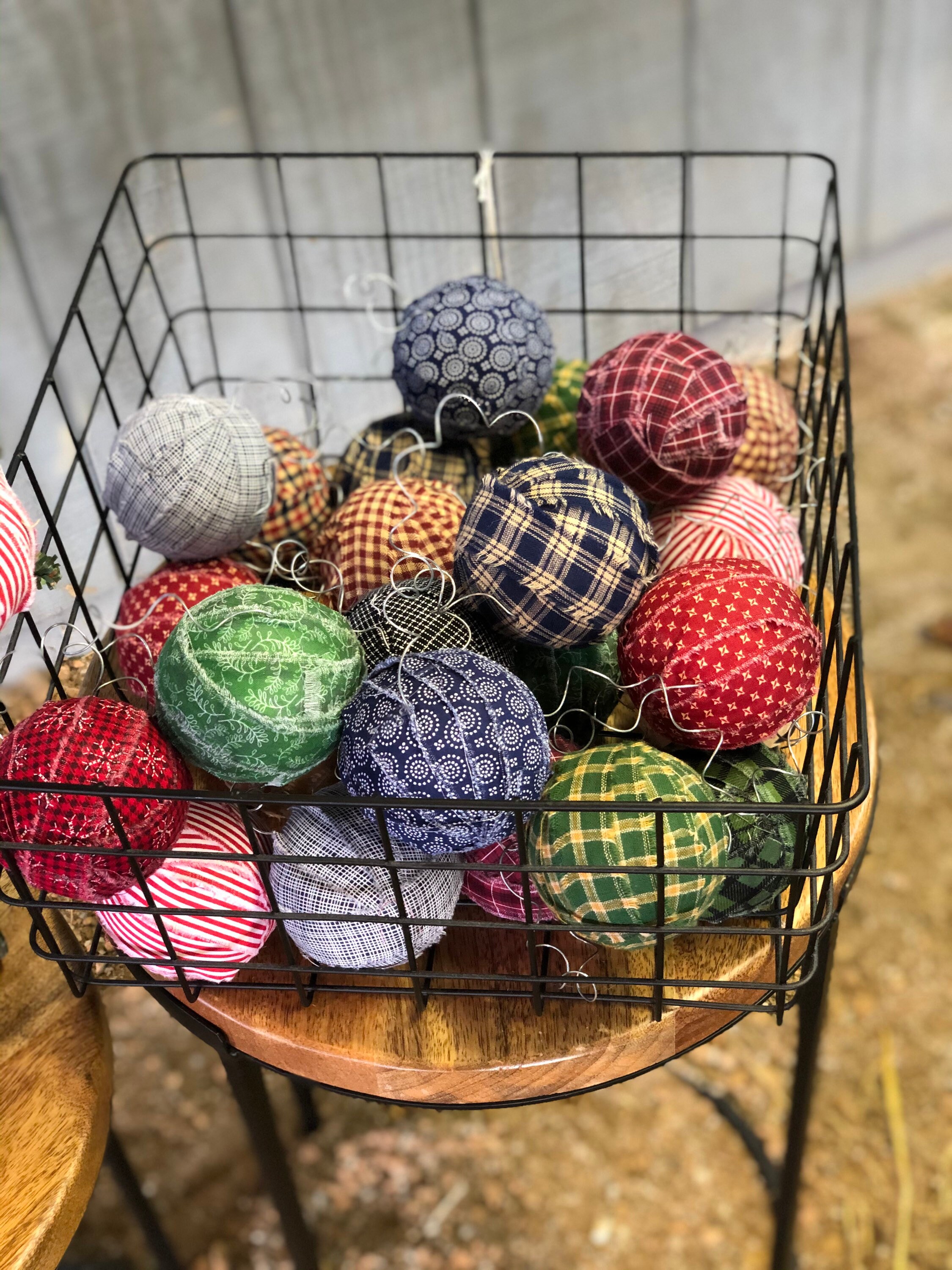 Rag Ball Ornaments - Etsy
